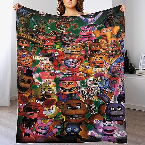Five Nights Throw Blanket for Kids Boys Adult Flannel Blanket Soft Warm Plush Bedding for Decorate The Room 50"x40"