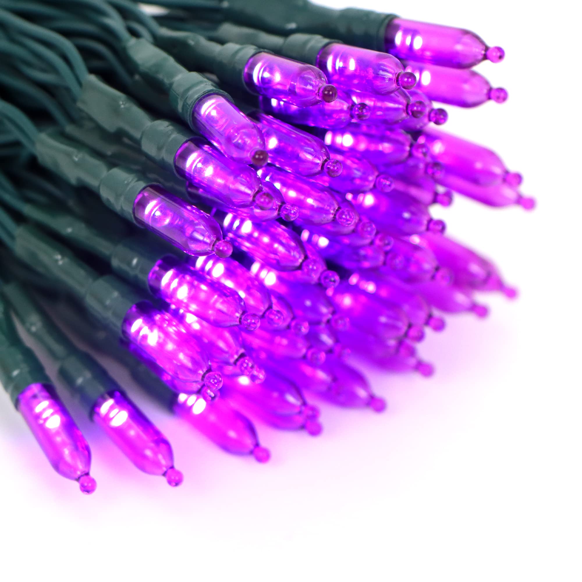 Joiedomi 100 (2x50) LED Halloween String Lights 67.2FT (2x33.6) Green Wire for Indoor Outdoor Holiday Décor Halloween Event Decoration, Tree, Eaves, Haunted House Theme Party (Purple)