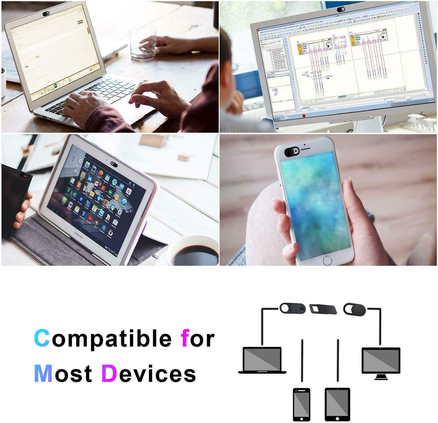 California JOS Webcam Cover Slide, Ultra-Thin for Laptop, MacBook, PC, iPhone, Protect Your Privacy and Security