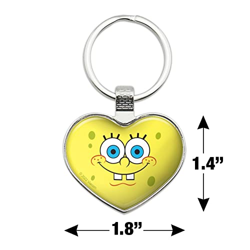 GRAPHICS & MORE SpongeBob Smiling Face Keychain Heart Love Metal Key Chain Ring