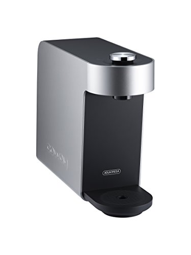 Coway Aquamega 100 Countertop Water Purifier with Three-Stage Water Purification, Direct-Flow, and Easy Installation (Black/Silver), 15.8 x 5.1 x 12.1