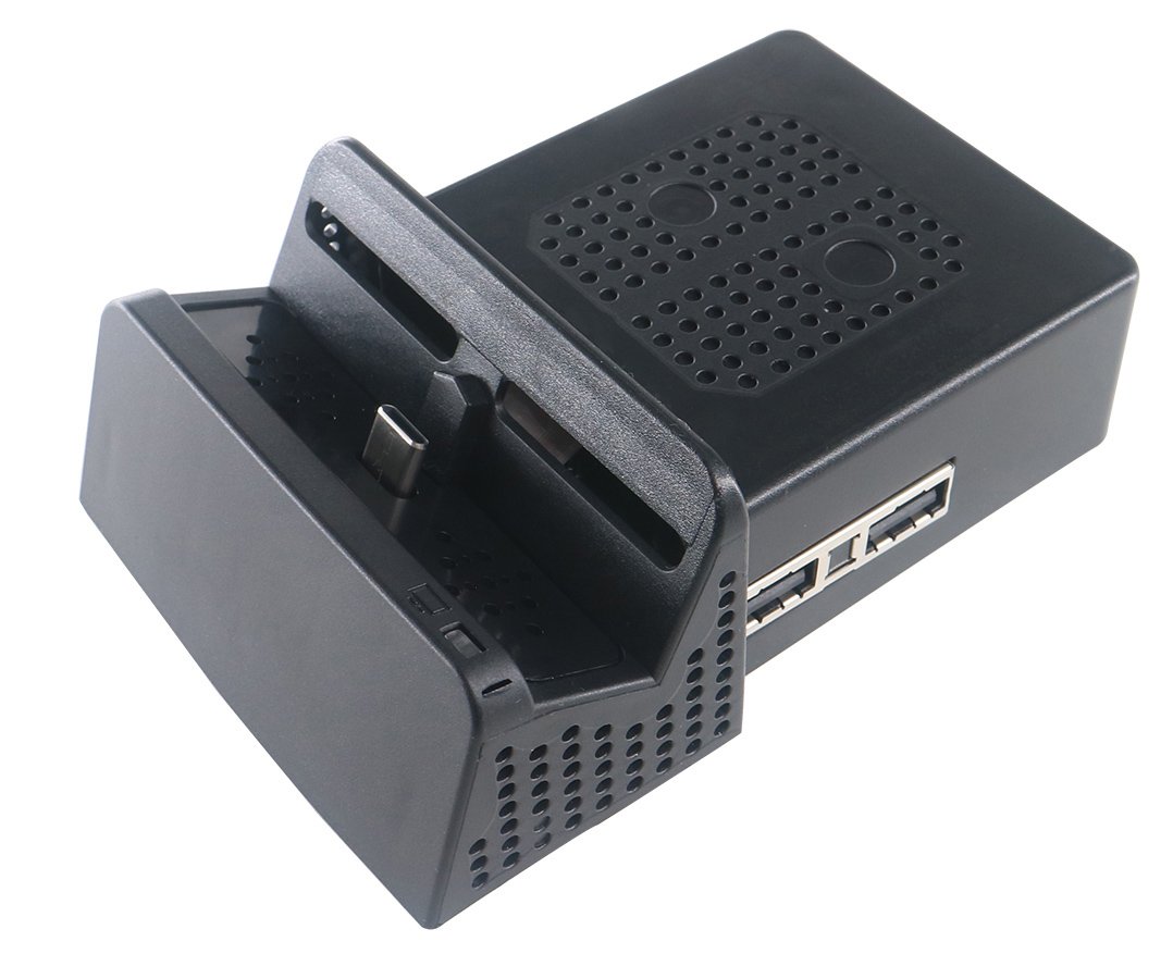 J&TOP Portable DIY Replacement Dock Mount Case for Nintendo Switch,Black(Only The Case)