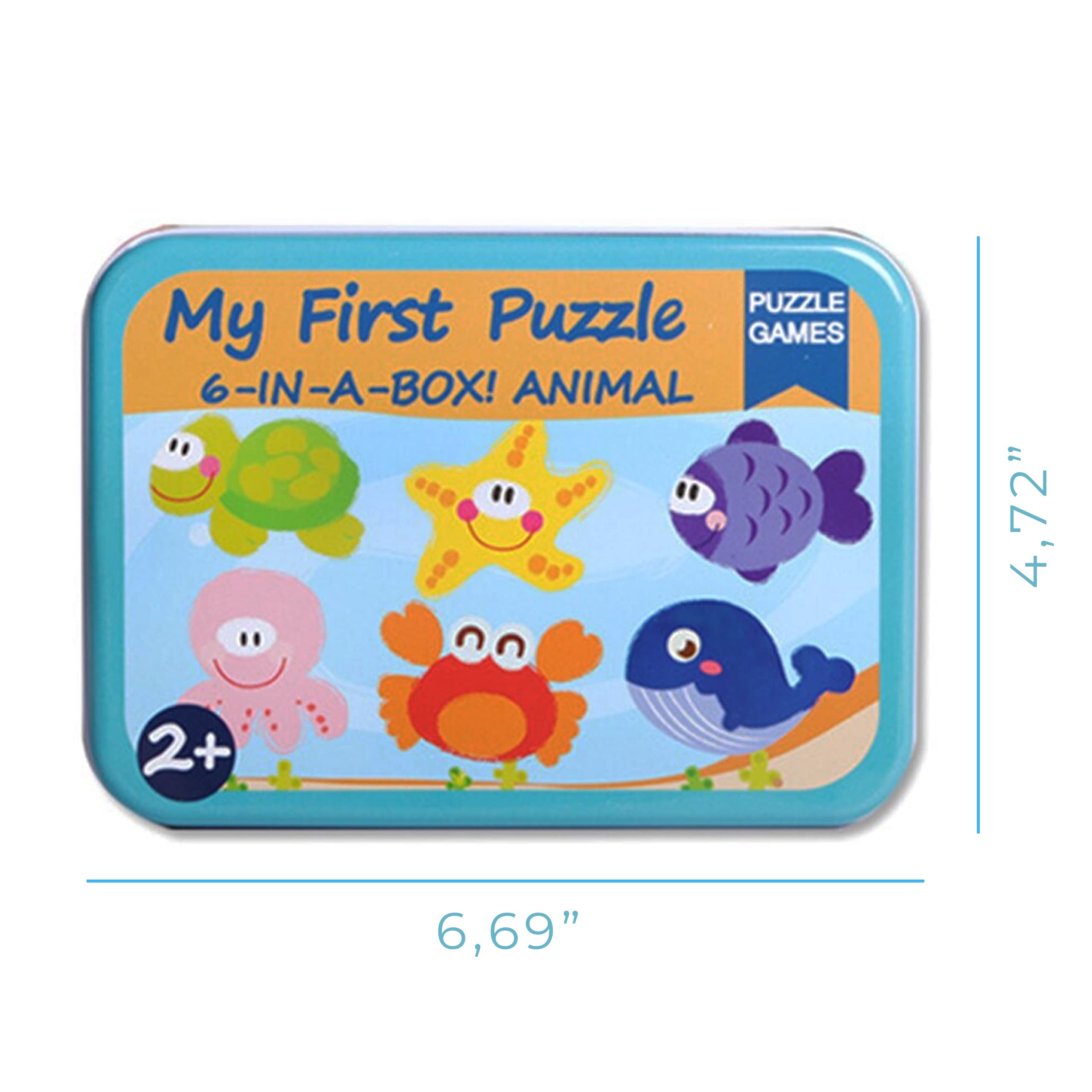 Beks Toys Baby Puzzles β Cute Baby Animals Puzzle in Tin Box β Engaging and Simple Puzzle for 1+ Year Old β My First Puzzle Set with