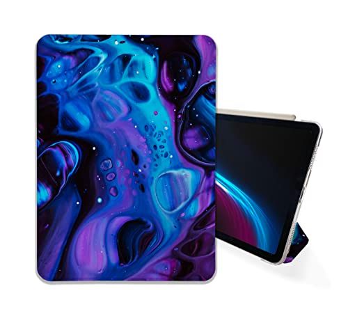 Kawaii Purple Blue Liquid Art case Compatible with iPad Mini Air Pro 7.9 8.3 9.7 10.2 10.9 11 12.9 inch Pattern Cover New 2022 2021 Trifold Stand 3 4 5 6 7 8 9 Generation 385 (9.7" 5/6 gen)