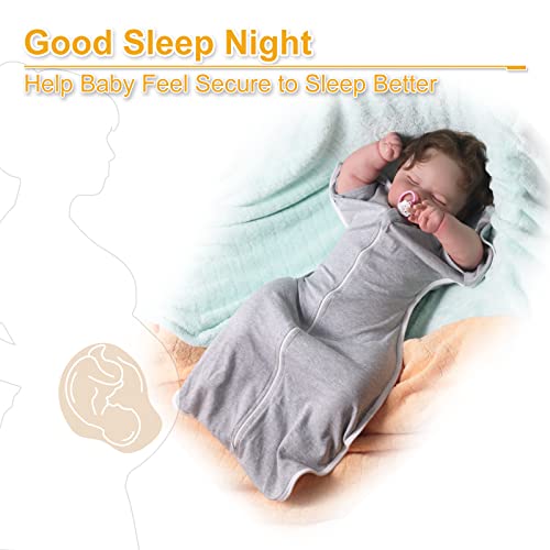 WODHOY Transition Swaddle, 2 Pack Baby Sleep Sack 3-6 Months Arms up Swaddle with Arms in/Out, 2-Way Zipper 100% Cotton 0.5 TOG Comfy Transitional Swaddle Sack Baby Swaddle for Boy Girl (Medium)