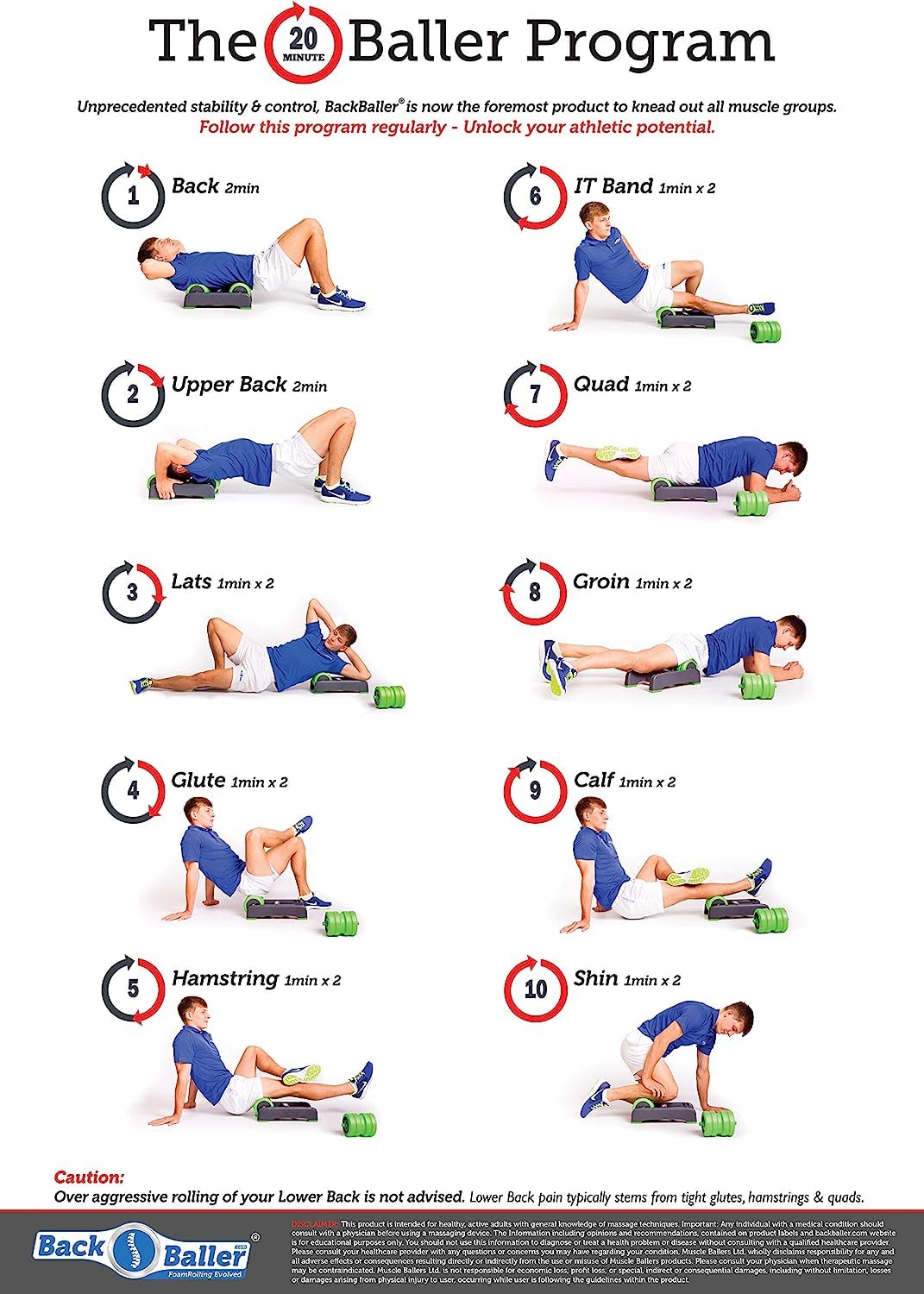 BackBaller Foam Roller (Ridged) - Muscle Roller for Deep Pain Relief. Ideal For Runner Cyclist Footballer Athlete