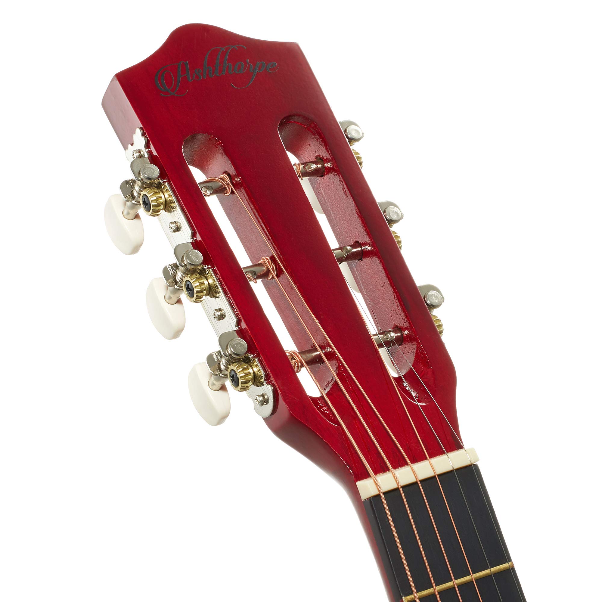 Ashthorpe 38-inch Beginner Acoustic Guitar Package (Red), Basic Starter Kit w/Gig Bag, Strings, Strap, Tuner, Pitch Pipe, Picks