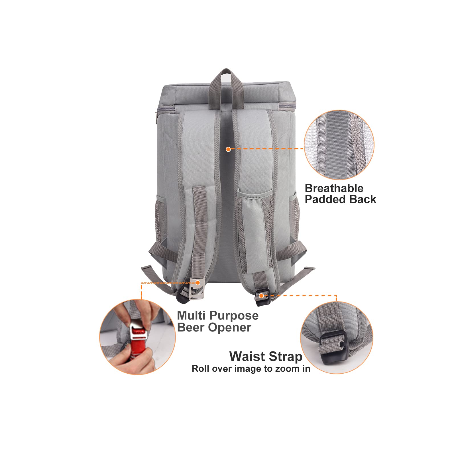 Backpack Cooler Leakproof Insulated Waterproof Backpack Cooler Bag,Cooler Backpack Insulated Waterproof 30 Cans, Soft Cooler Bag for Men Women Work, Hiking, Beach, Camping,Picnics