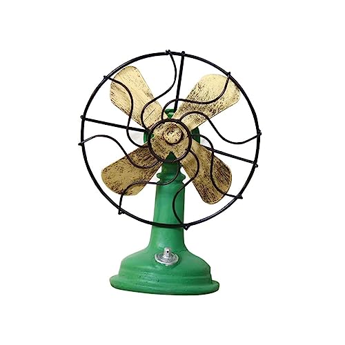 LIFKOME Decor for Home Antique Decor Household Fans Desk Top Fan Small Table Fan Model Farmhouse Desk Fan Model Bedroom Casual Resin Fan Bedroom Resin Fan Vintage Fan Decorate Classic