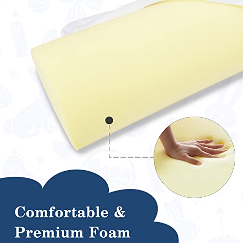 Wonder Living Toddler Bed Rail Bumpers, Safety Sleep Replacement for Kids & Baby, Premium Foam Long Pillow Pads with Non-Slip Machine Washable Cover, 2 Pack