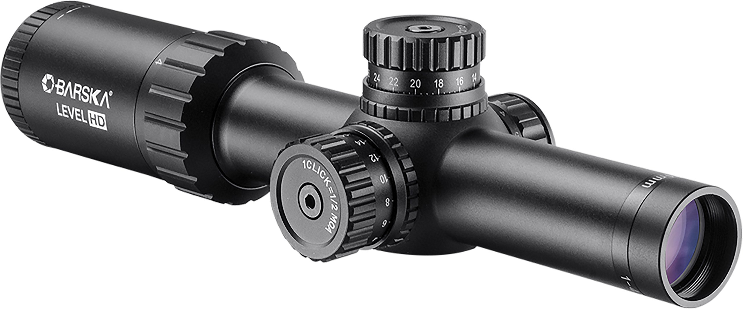 BARSKA Level HD 1-4x24mm Level HD Riflex, 40mm, Black (AC12798)