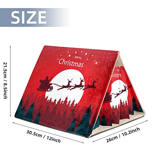 enheng Small Pet Hideout Christmas Background Hamster House Guinea Pig Playhouse for Dwarf Rabbits Hedgehogs Chinchillas