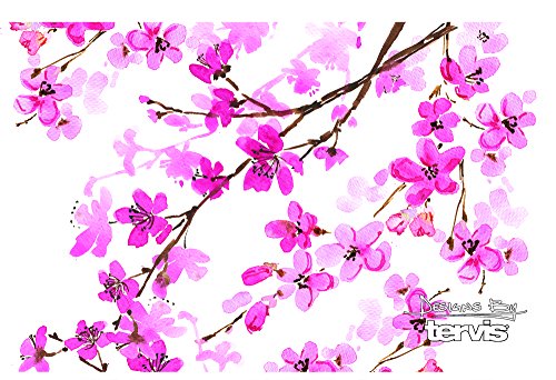 Tervis Cherry Blossom Stainless Steel Tumbler with Clear and Black Hammer Lid, 20 oz