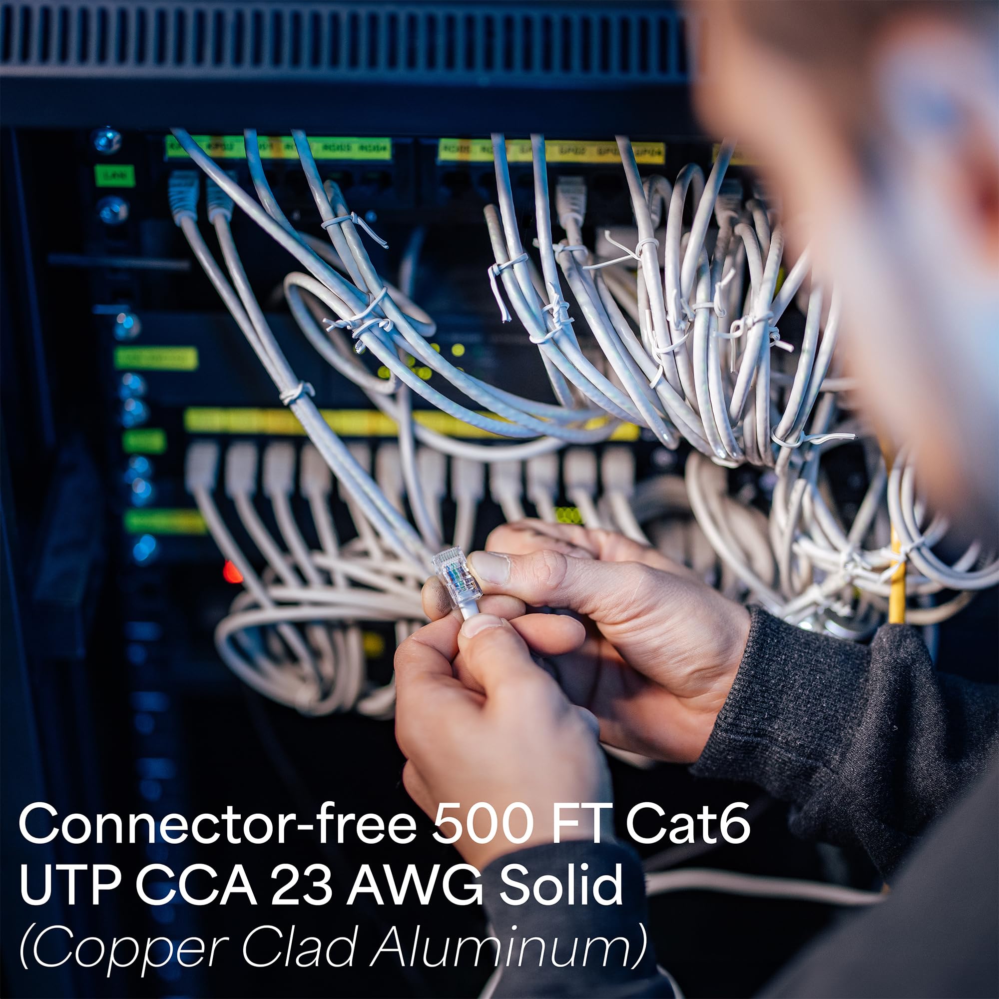 VIVO 500ft Bulk Cat6, CCA Ethernet Cable, 23 AWG, UTP Pull Box, Cat-6 Wire, Indoor, Network Installations, Gray, CABLE-V006