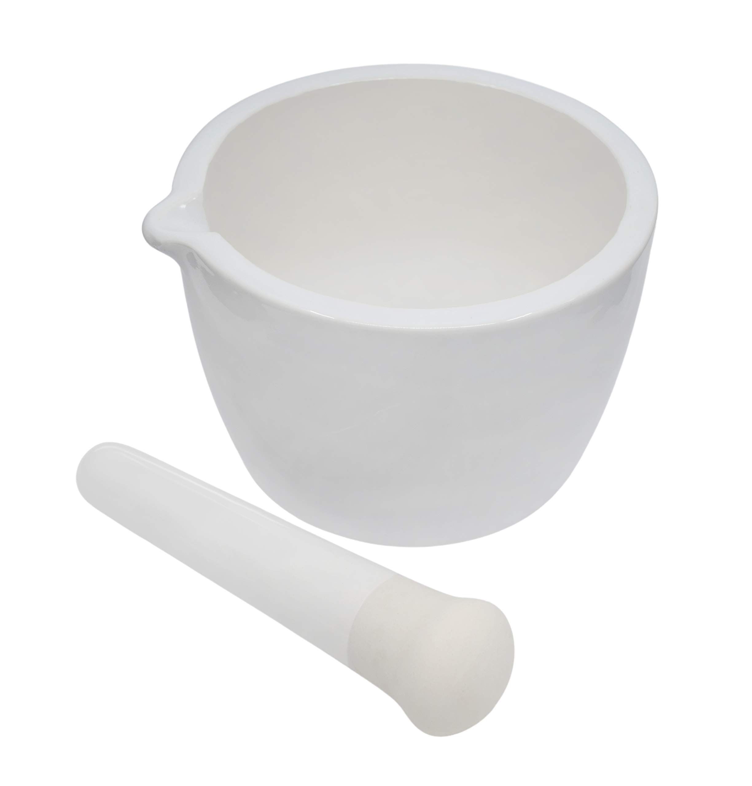 EISCO Porcelain Mortar & Pestle Set, 13.5oz (400ml) - Heavy Duty - Unglazed Grinding Surface - Excellent for Kitchen or Laboratory - Grinds Powdered Chemicals, Herbs, Spices, Pills - White Labs