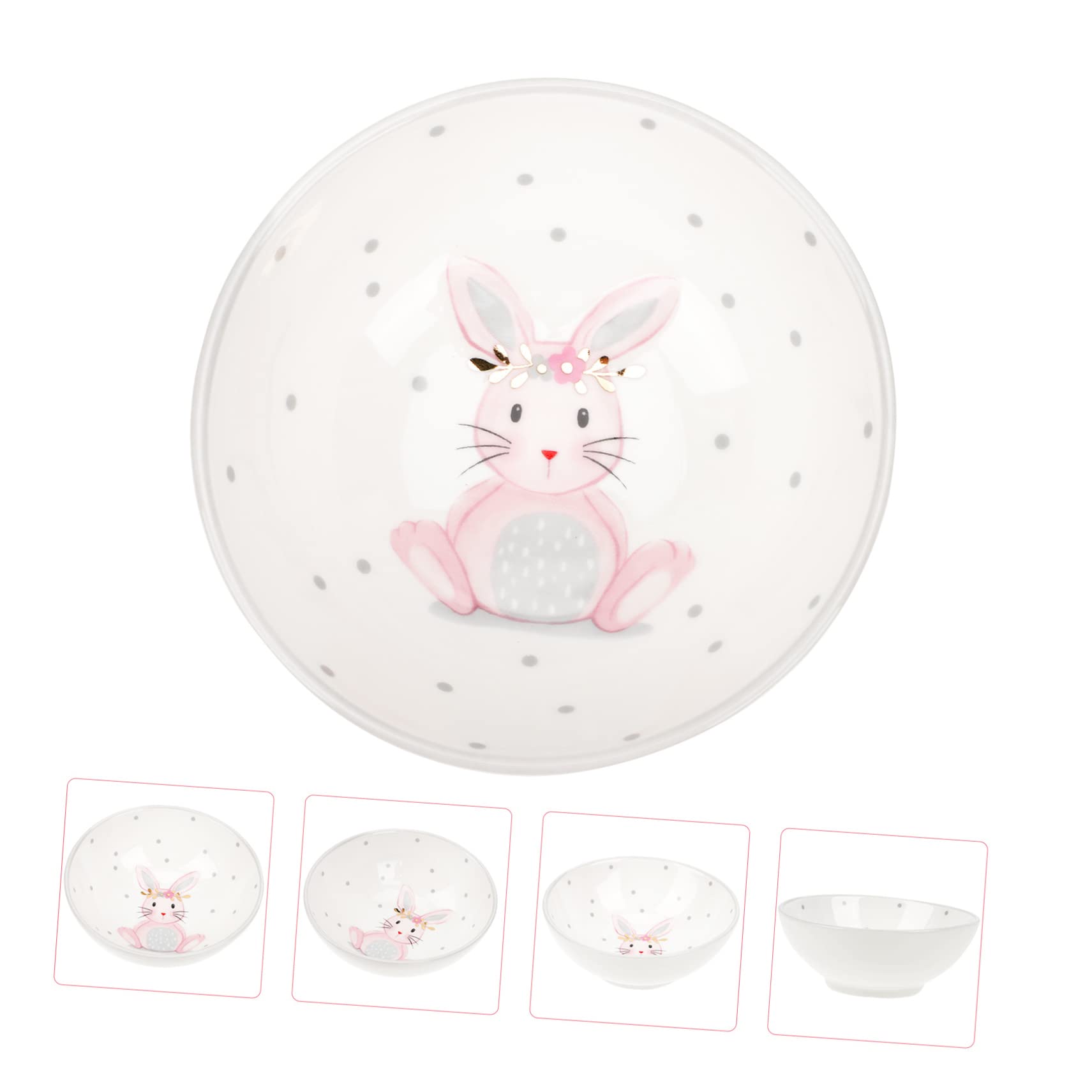 BESTOYARD Easter Tableware Ceramic Mixing Bowl Ramen Kit Udon Noodle Bowl Rice Bowls Appetizer Bowl Bunny Candy Bowl Ceramic Tableware Dessert Fruit Bowl Salad Bowls Storage Bowl Tableware