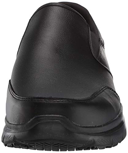 Skechers Men's Bronwood Food Service Shoe, Black Leather, 13