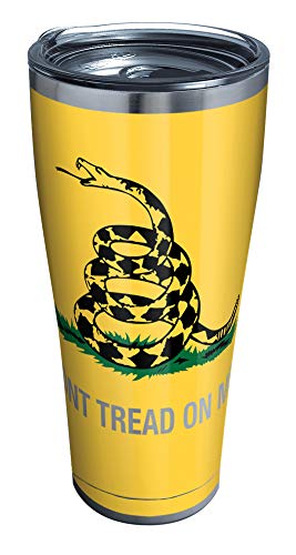 Tervis Gadsden Flag Don't Tread On Me Triple Walled Insulated Tumbler Travel Cup Keeps Drinks Cold & Hot, 30oz Legacy, Stainless Steel