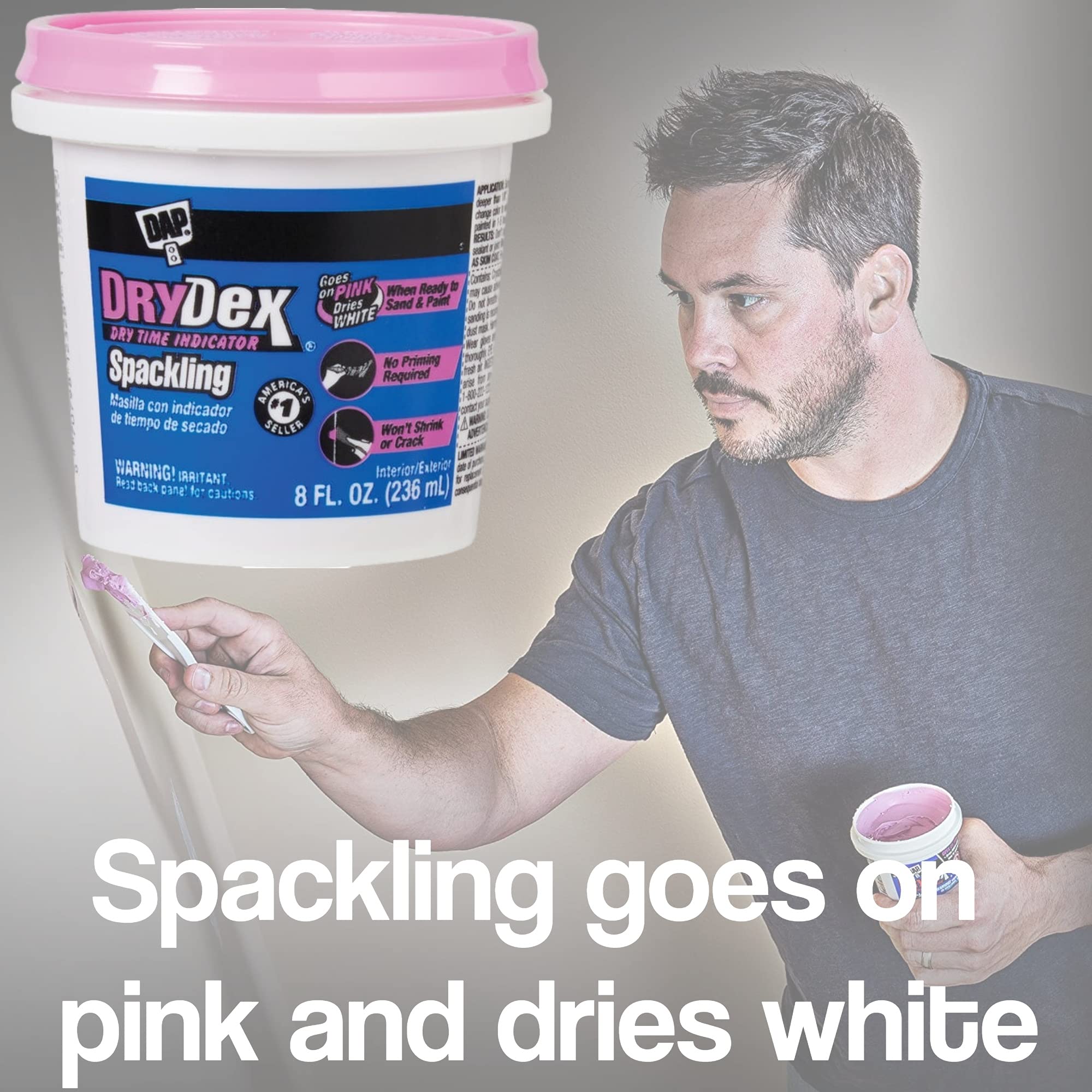 Do it Best Drywall Repair Kit- DAP Drydex (2Pack)- Joint Compound Spackle Patch- Nail Hole Filler- Wall Putty- Plaster Repair- Bundled w/Sanding Block & 3 Pack Putty Knife Set