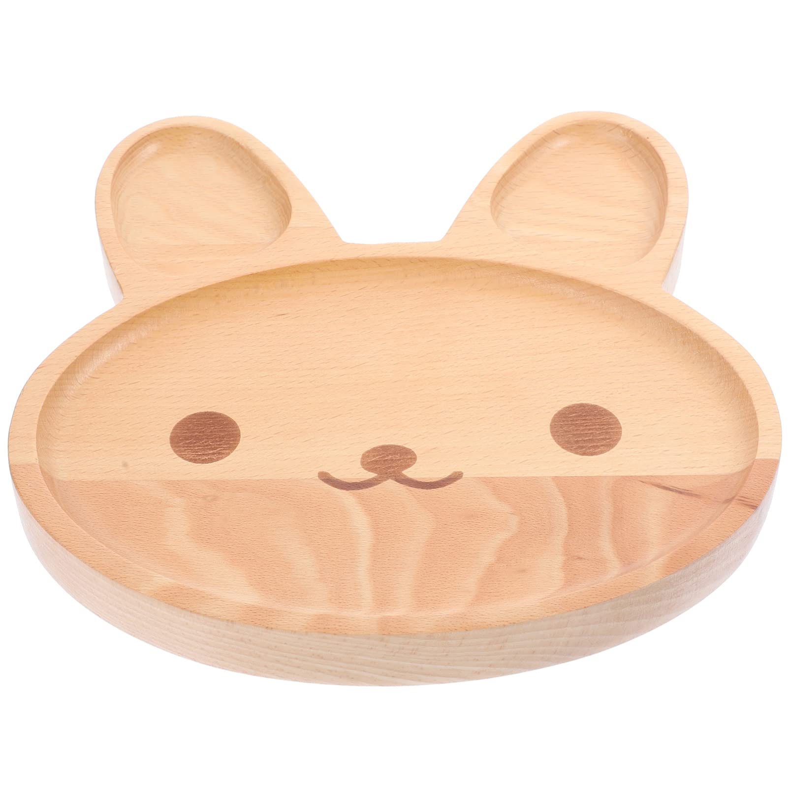 BESTOYARD Easter Bunny Plate Wooden Serving Platter Bunny Shaped Wood Tray Easter Rabbit Plates Appetizer Platter Bread Salad Display for Parties Holidays Family Dinners and More