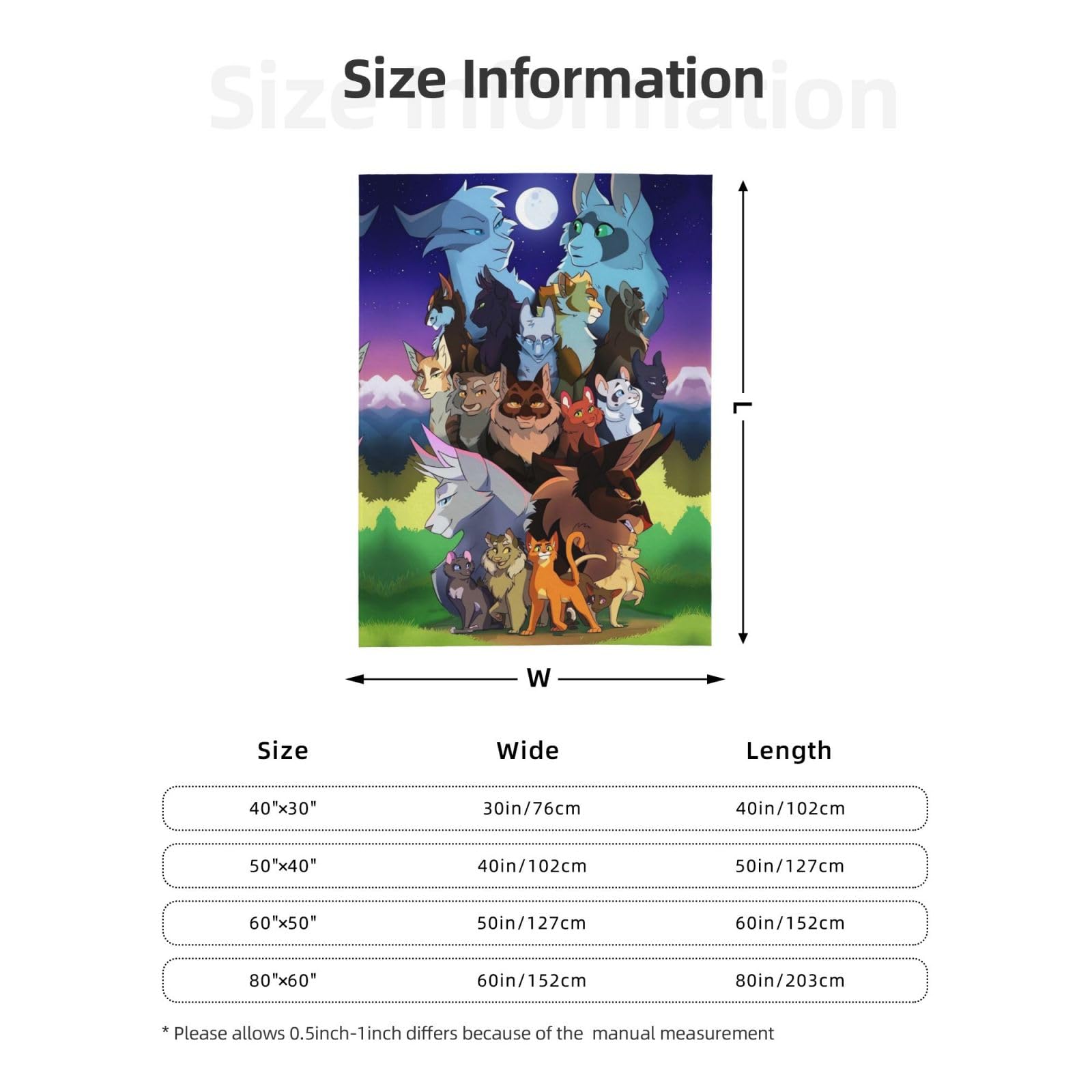 Cartoon Music Monster Cat Throw Blanket, Super Soft Flannel, Warm, Bed/Sofa/Travel (50"x40", The cat-2)
