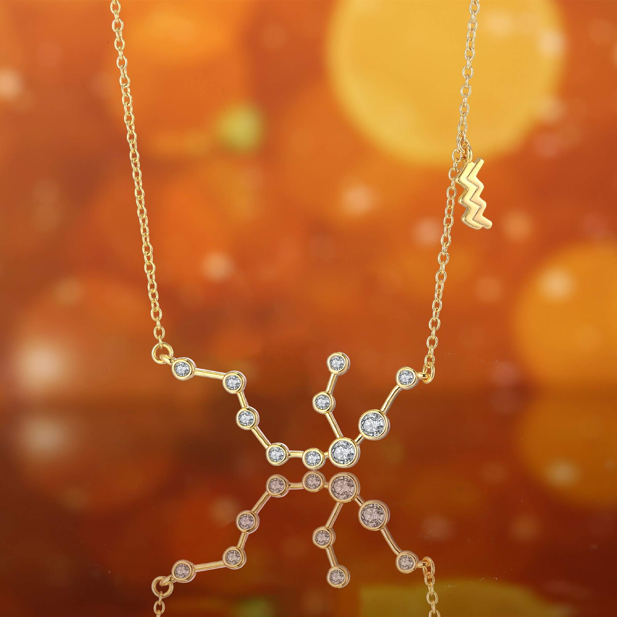 Barzel 18K Gold Plated Astrology Zodiac Constellation Horoscope Pisces Necklace (Pisces)