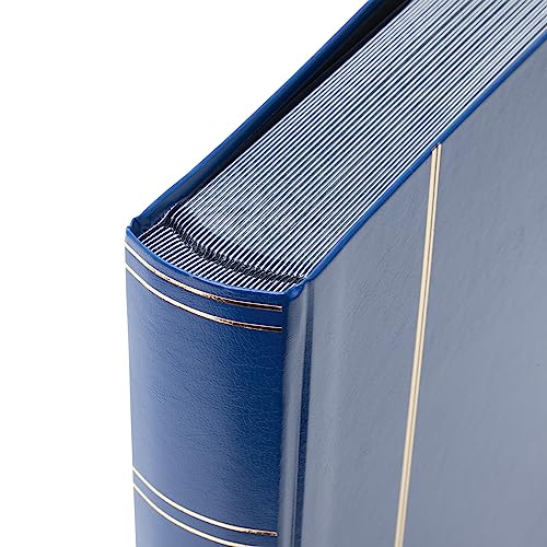 Lighthouse Hardcover Stamp Album Stockbook With 64 Black Pages, Blue, LS4/32