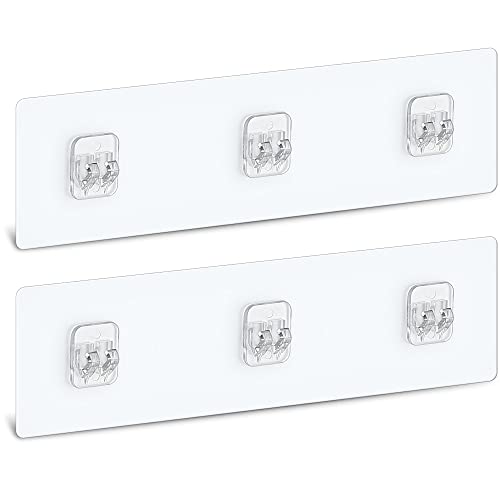 ENIBOE 2 Pack Shower Caddy Adhesive Replacement Stickers Nail Free Strong Sticker Hook Strip No-trace Transparent Adhesive Pad for Soap Holder, Bath Toilet Kitchen Organizer Shelf Accessories