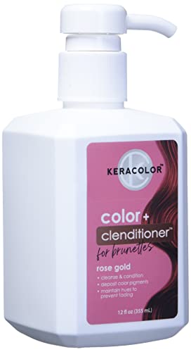 Keracolor Clenditioner for Brunettes ROSE GOLD Hair Dye - Semi Permanent Hair Color Depositing Conditioner, Cruelty-free, 12 Fl. Oz.