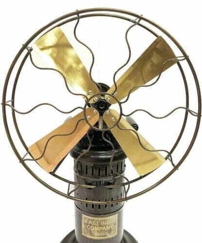 kerosene operated 15" Blades Steam Working Table Fan Vintage Metal Brass Style