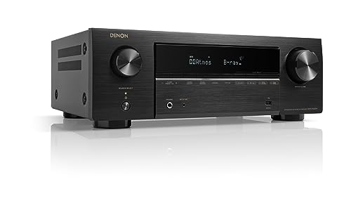 Denon AVR-X1800H 7.2 Channel AV Receiver (2023 Model) - 80W/Channel, Wireless Streaming via Built-in HEOS, WiFi, & Bluetooth, Supports Dolby Vision, HDR10+, Dynamic HDR, and Home Automation Systems