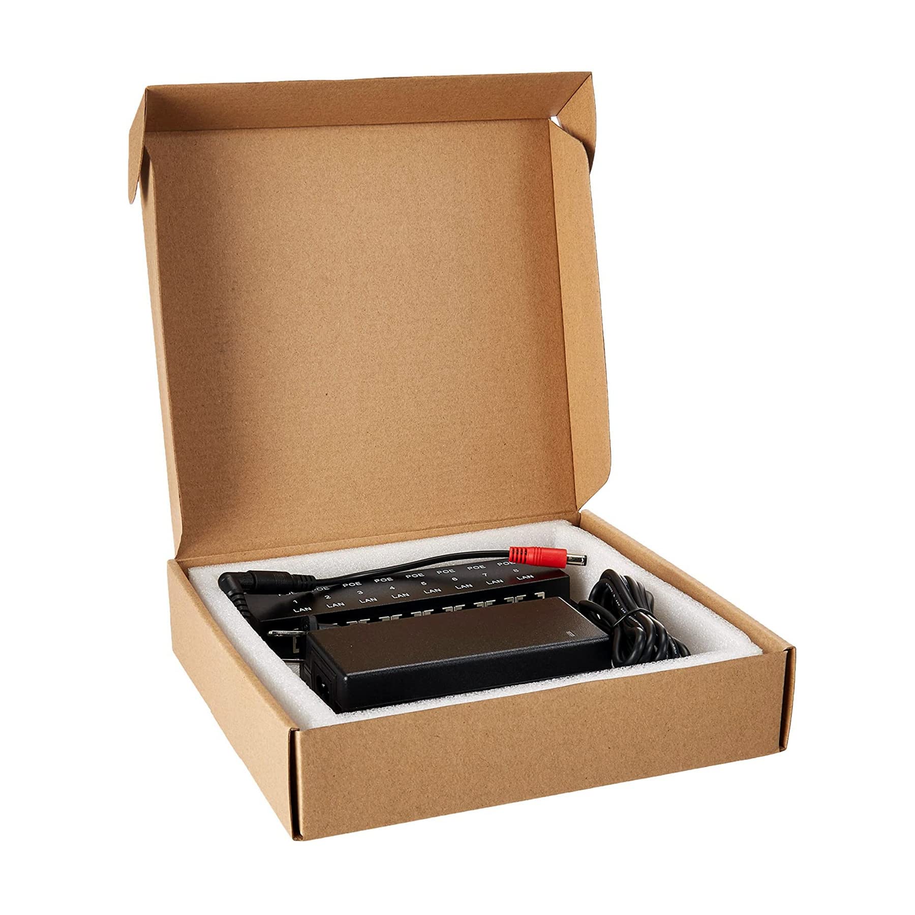 PoE Texas - 8 Port Passive Midspan Injector: Compatible with IEEE 802.3af Power Over Ethernet Devices including Phones Cameras Wifi Access Points and More - WS-POE-8-48v120w
