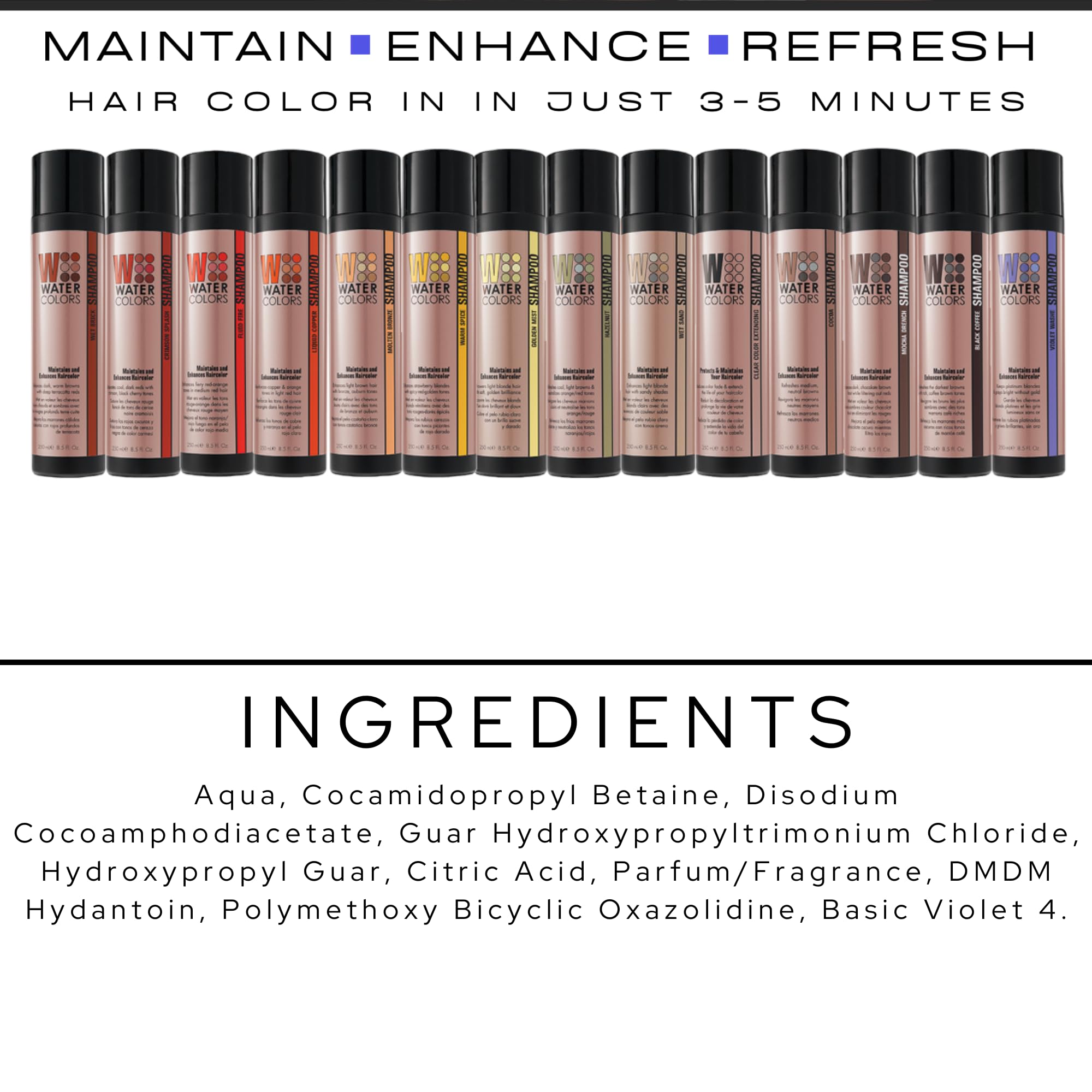 Watercolors Semi Permanent Color Depositing Shampoo. Sulfate & Paraben Free to Maintain & Enhance Hair Color 8 fl oz - FLUID FIRE