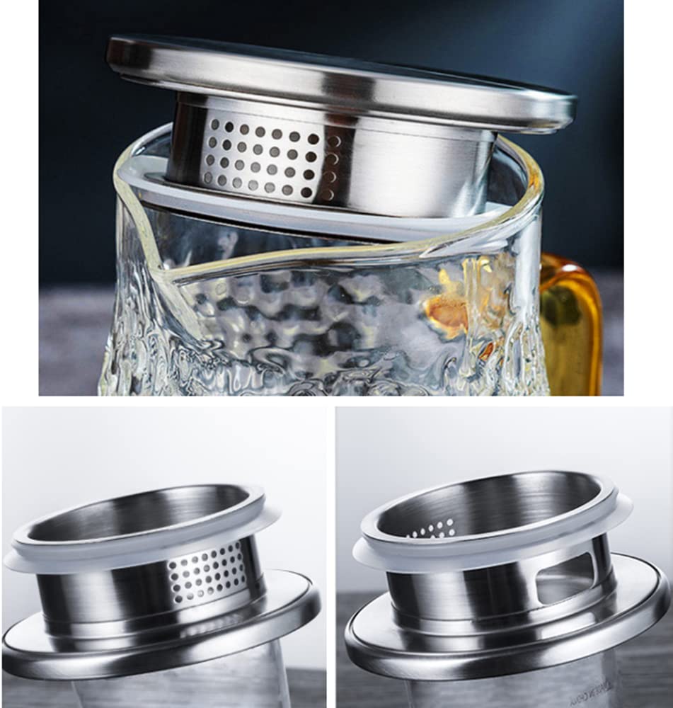 HONGYUNoH 2pcs Stainless Steel Glass Water Pitcher Lids Anti-Dust Splash Resistant Stoppers Covers with Drain for Beverage Carafe Pouring
