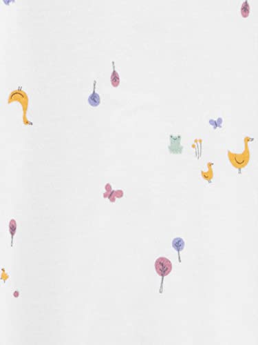 Simple Joys by Carter's Baby Girls' Cotton Footed Sleep and Play, Pack of 2, Ivory/Violet/Duck, 3-6 Months