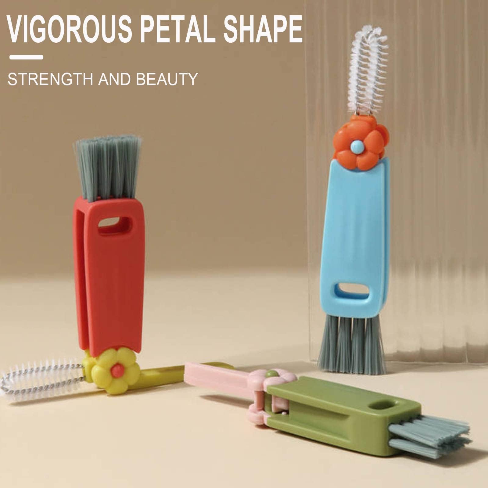 Cup Lid Cleaning Brush, 3 in 1 Multi-Function Silicone Cup Lid Gap Cleaner, Multi-Style Cup Lid Cleaning Brush, Used for Bottle Gap Narrow Space, Household Kitchen Cleaning Tools (B-3 Pcs)