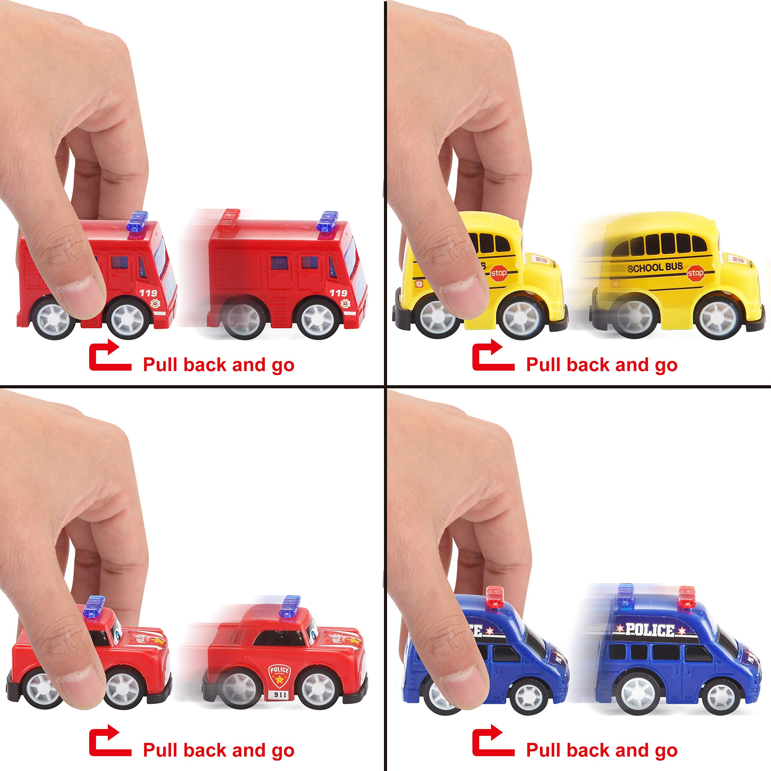 JOYIN 24 Pcs Mini Pull Back City Cars Prefilled Easter Eggs with Vehicle Toys for Kids Boys Eggs Hunt, Easter Basket Stuffers/Fillers, Party Favors, Classroom Prize Supplies
