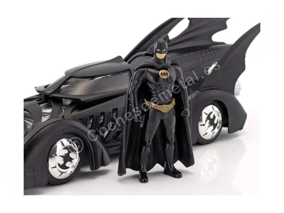 Jada Toys DC Comics Batman Forever Batmobile & Batman Figure 1:24 Die - Cast Vehicle with Figure Matte Black
