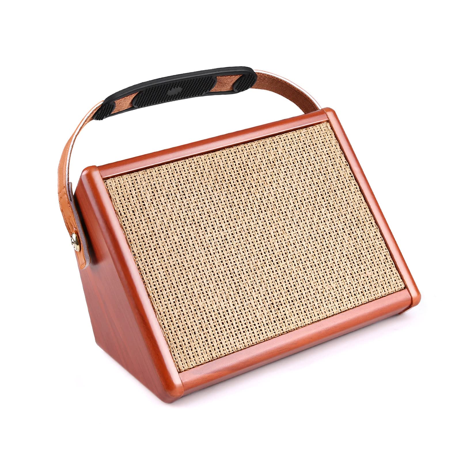 Btuty AC-15 15W Portable Acoustic Guitar Amplifier Amp BT Speaker with Microphone Input Supports Bass Treble Control Reverb Effect Built-in Rechargeable Battery