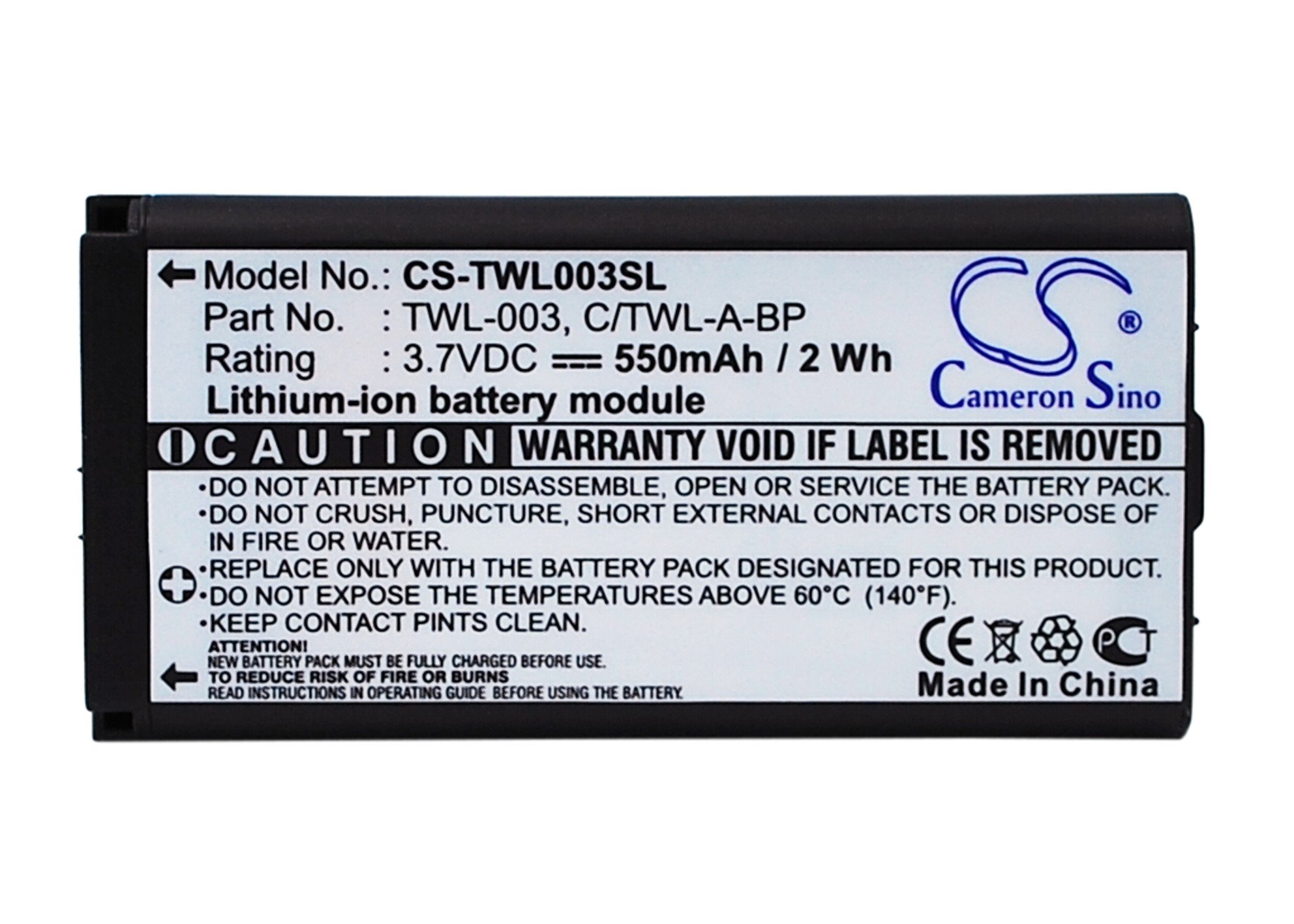 Cameron Sino 550mAh Li-Polymer Replacement Battery for Nintendo DSi, NDSi, NDSiL, Part No. C/TWL-A-BP, TWL-003