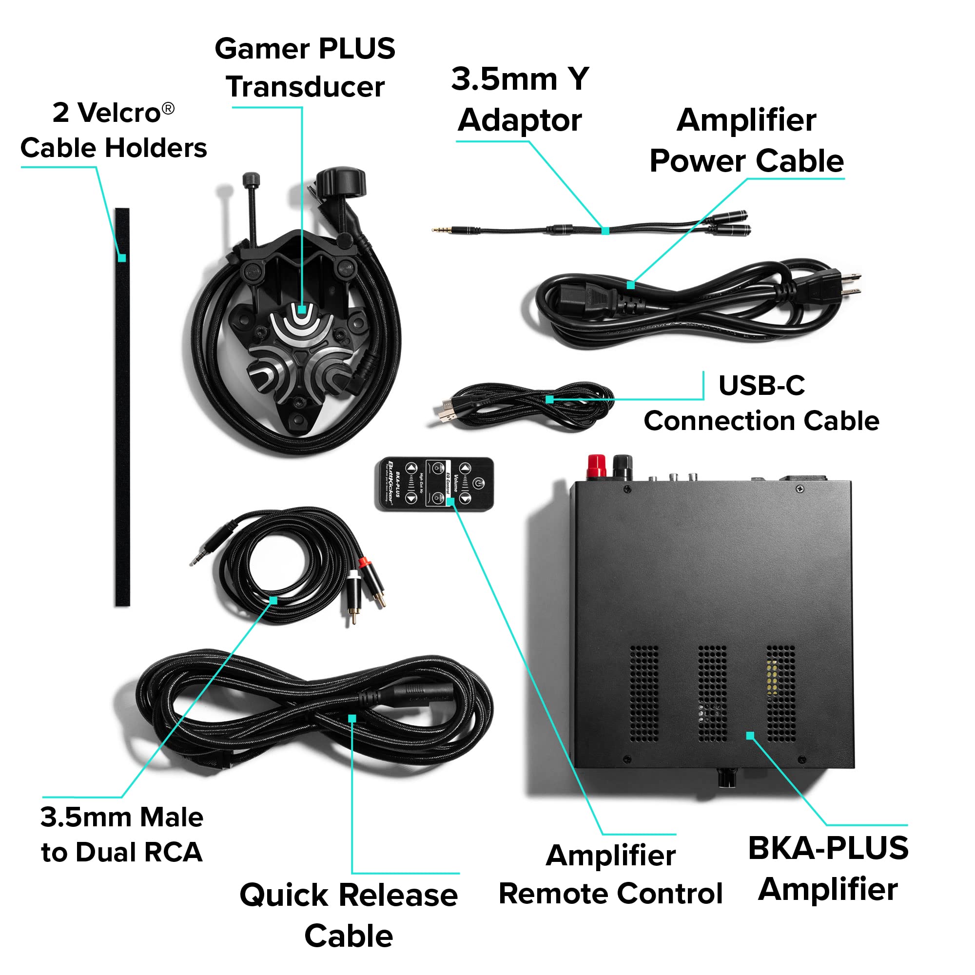 ButtKicker Gamer Plus Immersive Haptic Transducer w/ 90 Watt Power Amplifier (BK-GR-Plus)