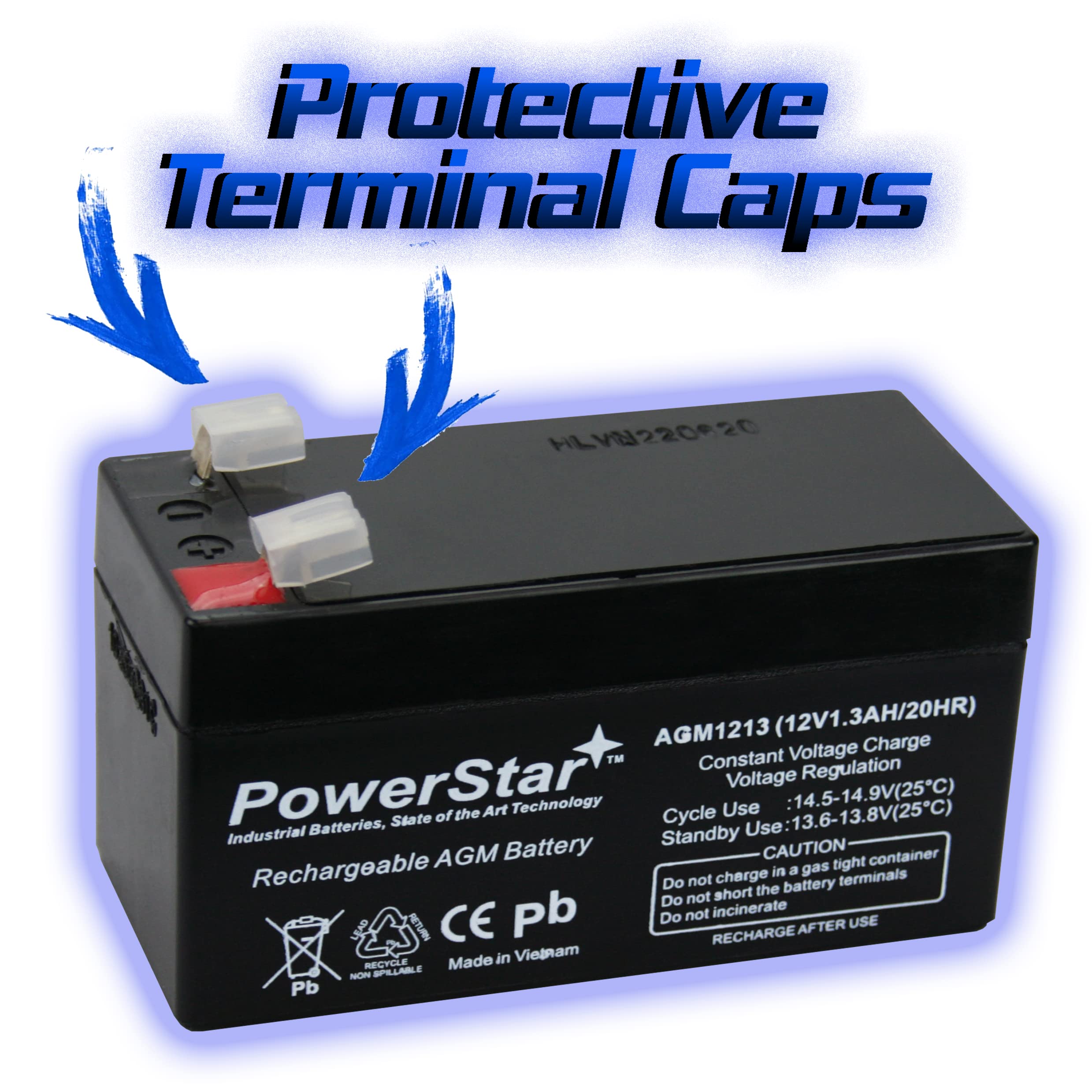 PowerStar New Replacement 12V 1.3Ah Battery for ps-1212 ub1213 pc1212 lc-r121r3pu