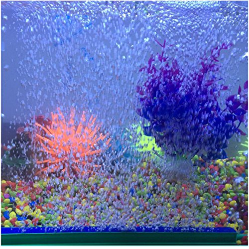 Saim Aquarium Fish Tank Mineral Air Bubble Air Stone Bar 16-Inch (Green/Blue) with 20Ft Clear Air Line.