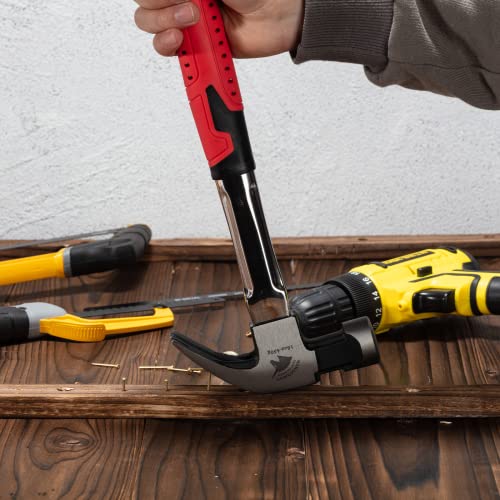Monoceros 16 OZ Claw Hammer with 69 pcs Picture Hanging Kit, Heavy Duty All Purpose Hammer,Non-slip Handle, Magnetic Head, Suitable for professional and domestic work