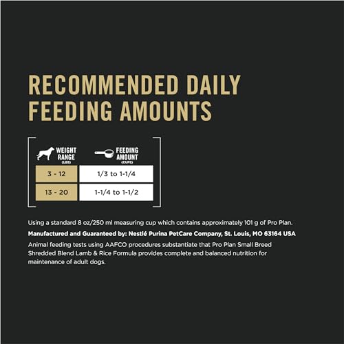Purina Pro Plan Small Breed High Protein Dog Food Dry Shredded Blend Lamb and Rice Formula - 18 lb. Bag