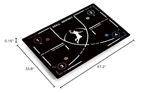 Basketball Footstep Training Mat,Basketball Train mat,Non-Slip Regular Training System Blanket, Dribble Silent Sports Auxiliary Props,Training Pace Ball Control Player Equipment Cool (L)