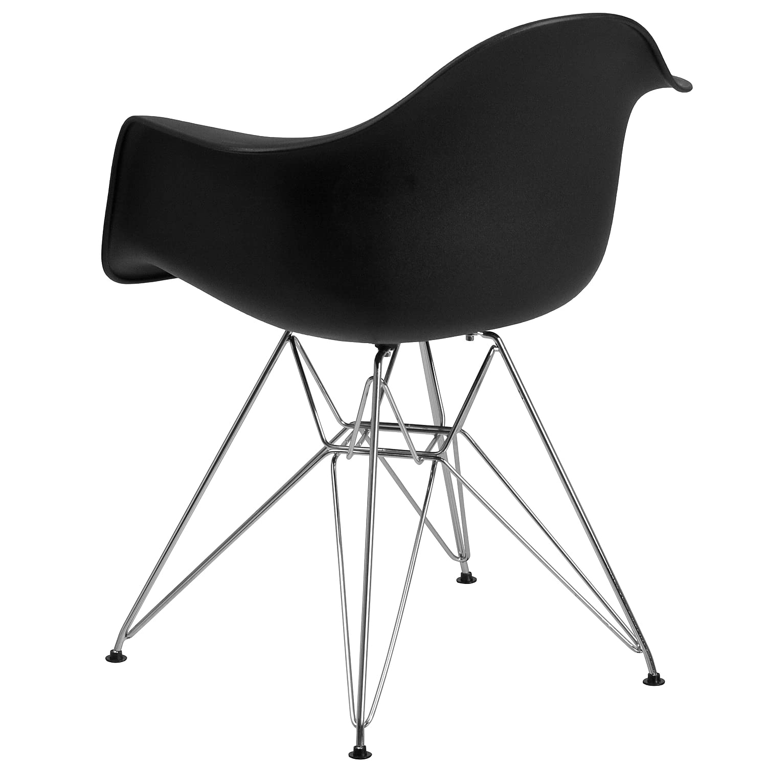Flash Furniture 2 Pack Alonza Series Black Plastic Chair with Chrome Base