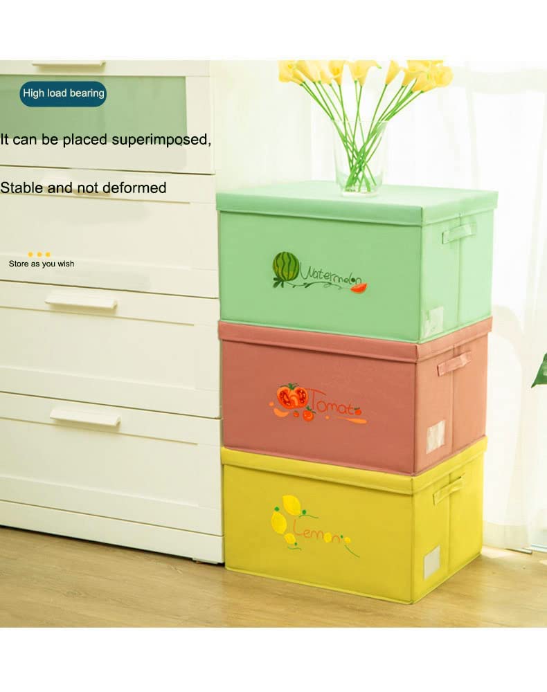 Purme Foldable Storage Bins,Pack of 3, Large Collapsible Cube Storage Boxes Organizer Containers Baskets with Reinforced Handle and Lid for Home Wardrobe Closet Bedroom