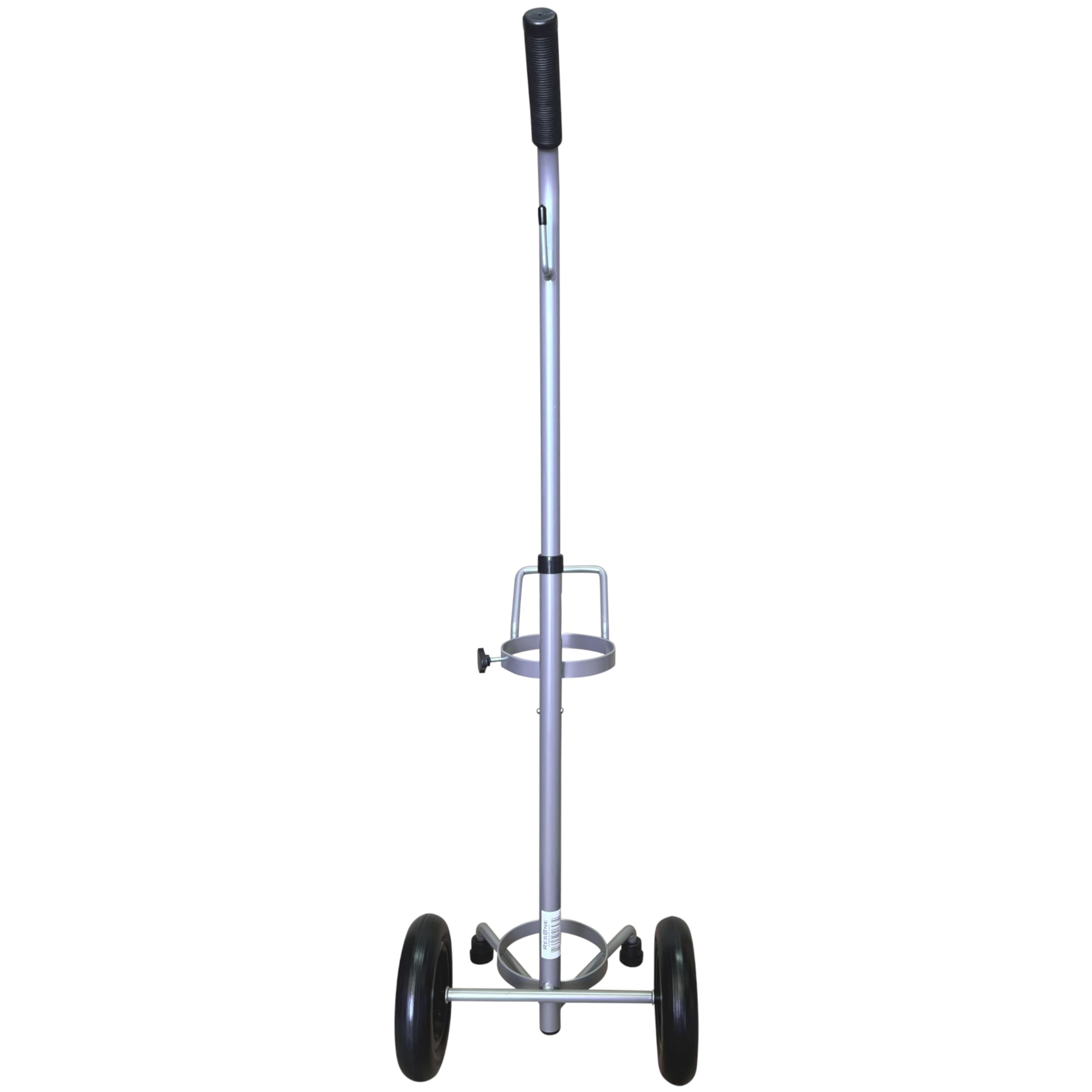 ResOne Lightweight Single D/E Oxygen Cylinder Cart, Adjustable Handle, Durable Powder-Coated Finish, Portable Oxygen Tank Cart with Wheels, Holds 1 D Size or E Size Cylinder, Medical Oxygen Transport