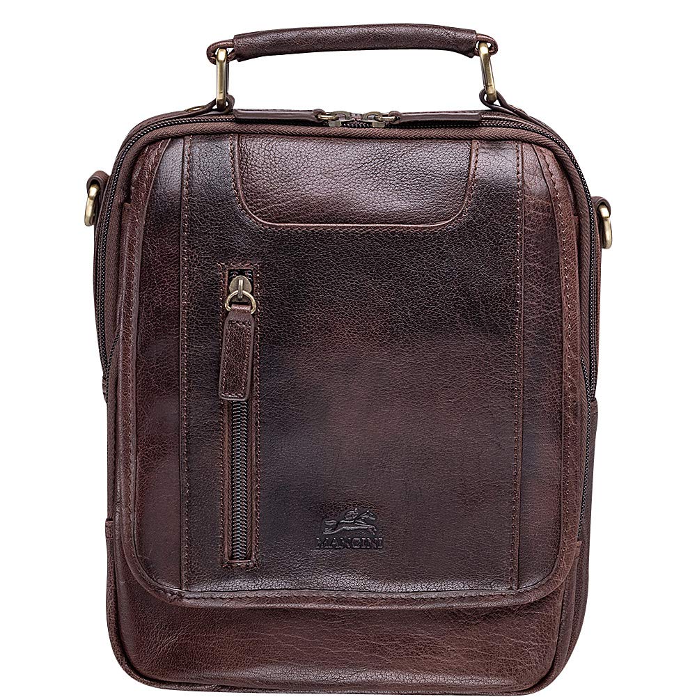 Mancini Leather Goods Buffalo Leather Large Unisex Bag (Cognac)